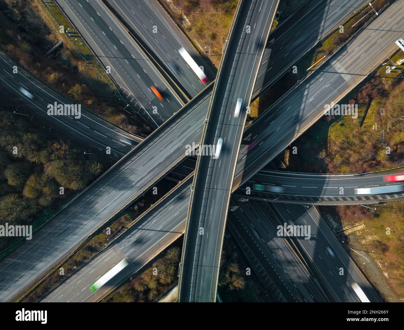 Busy Motorway Interchange Junction in the UK Stock Photo - Alamy
