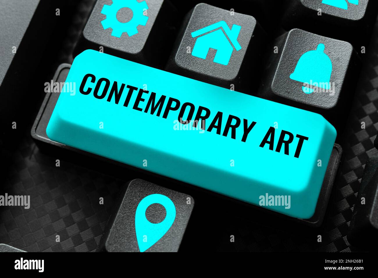 Text showing inspiration Contemporary Art. Concept meaning made today ...