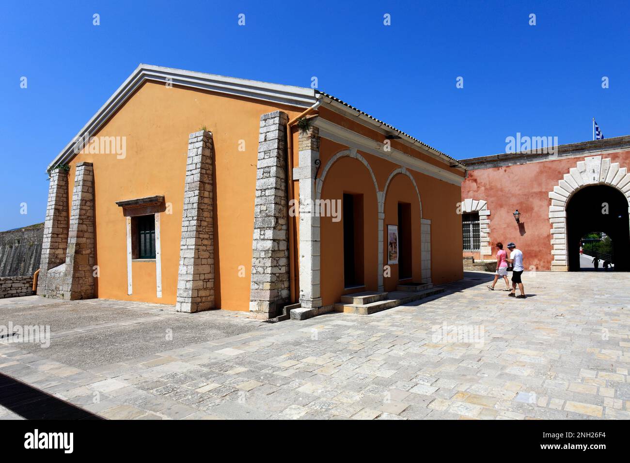 The Byzantine museum inside the Old Fort, Old Town, Corfu Town, Corfu ...