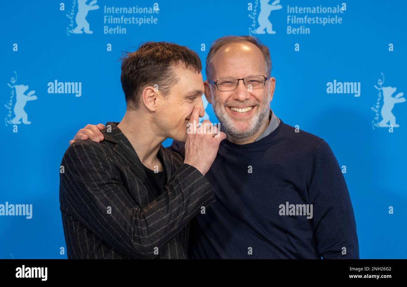 Berlin, Germany. 20th Feb, 2023. Actor Franz Rogowski from Germany (l ...