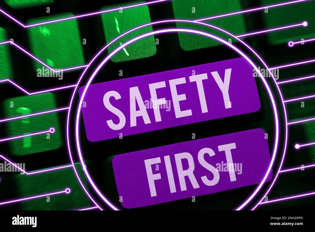 Inspiration showing sign Safety First. Business overview Avoid any ...