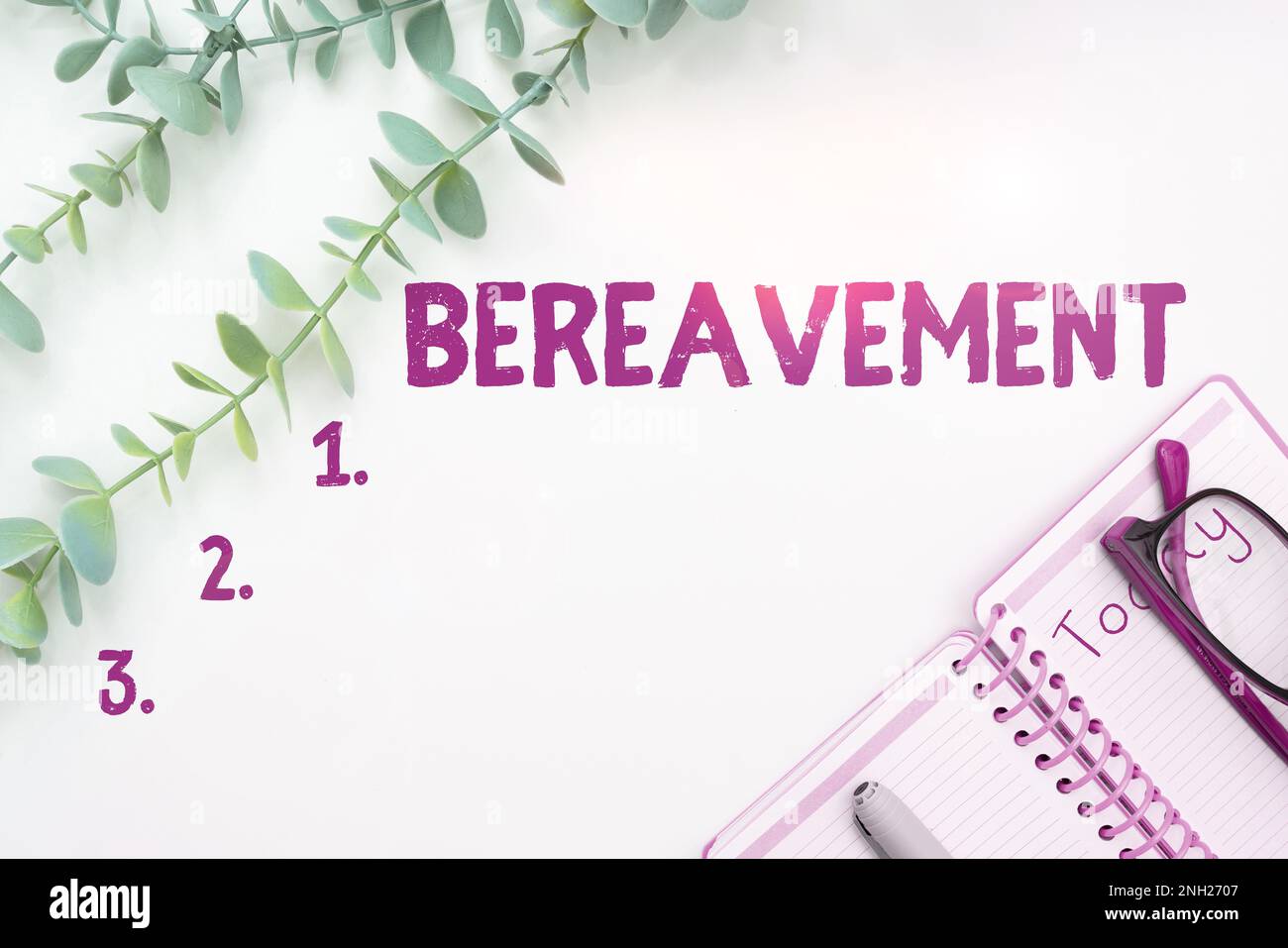 Inspiration showing sign Bereavement, Word Written on a period of ...