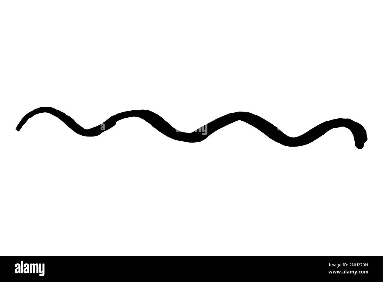Vector doodle wave. Black tide brush stroke of paint isolated on white ...