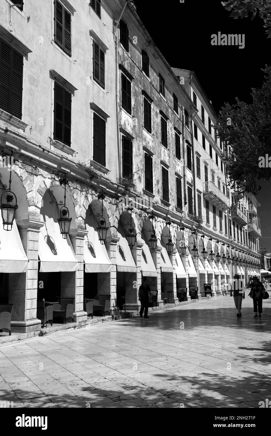 The Liston Arcade, Old Town, Corfu Town, Corfu Island, Greece, Europe ...
