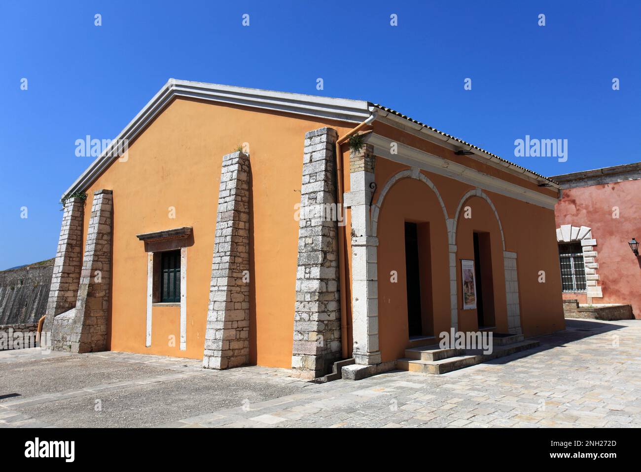 The Byzantine museum inside the Old Fort, Old Town, Corfu Town, Corfu ...