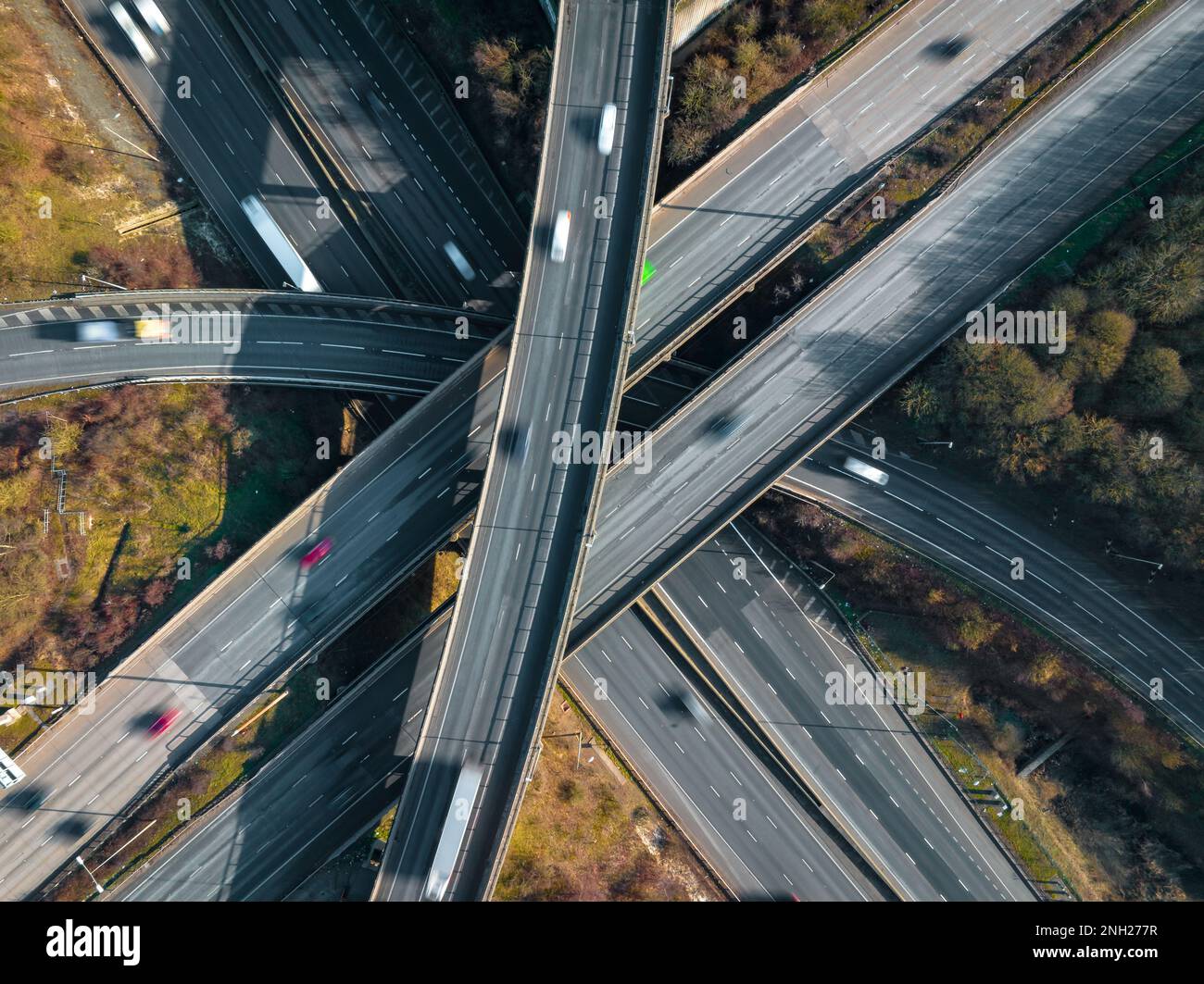 Busy Motorway Interchange Junction in the UK Stock Photo - Alamy