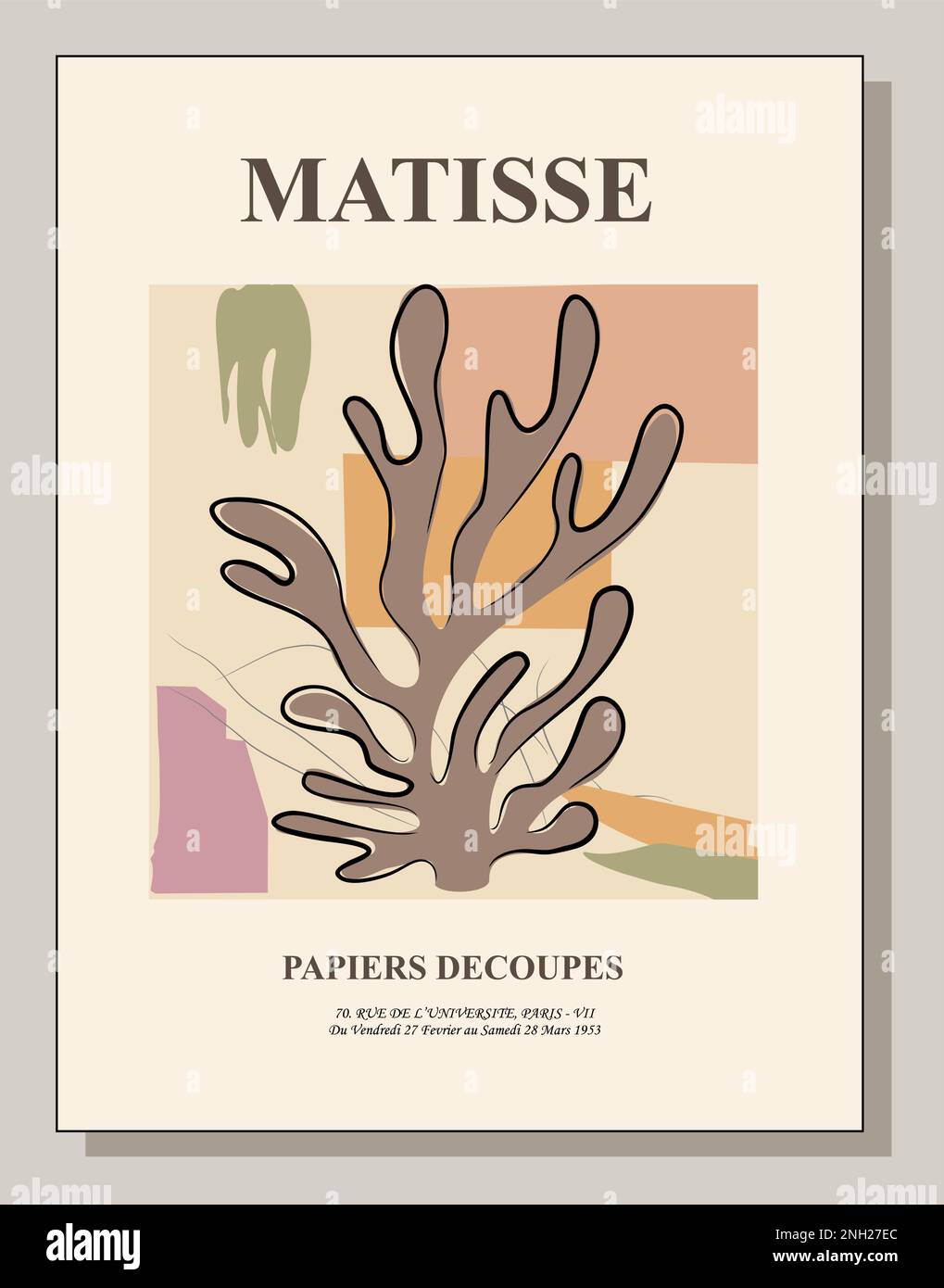 Abstract Matisse poster in modern pastel colors Stock Vector Image ...