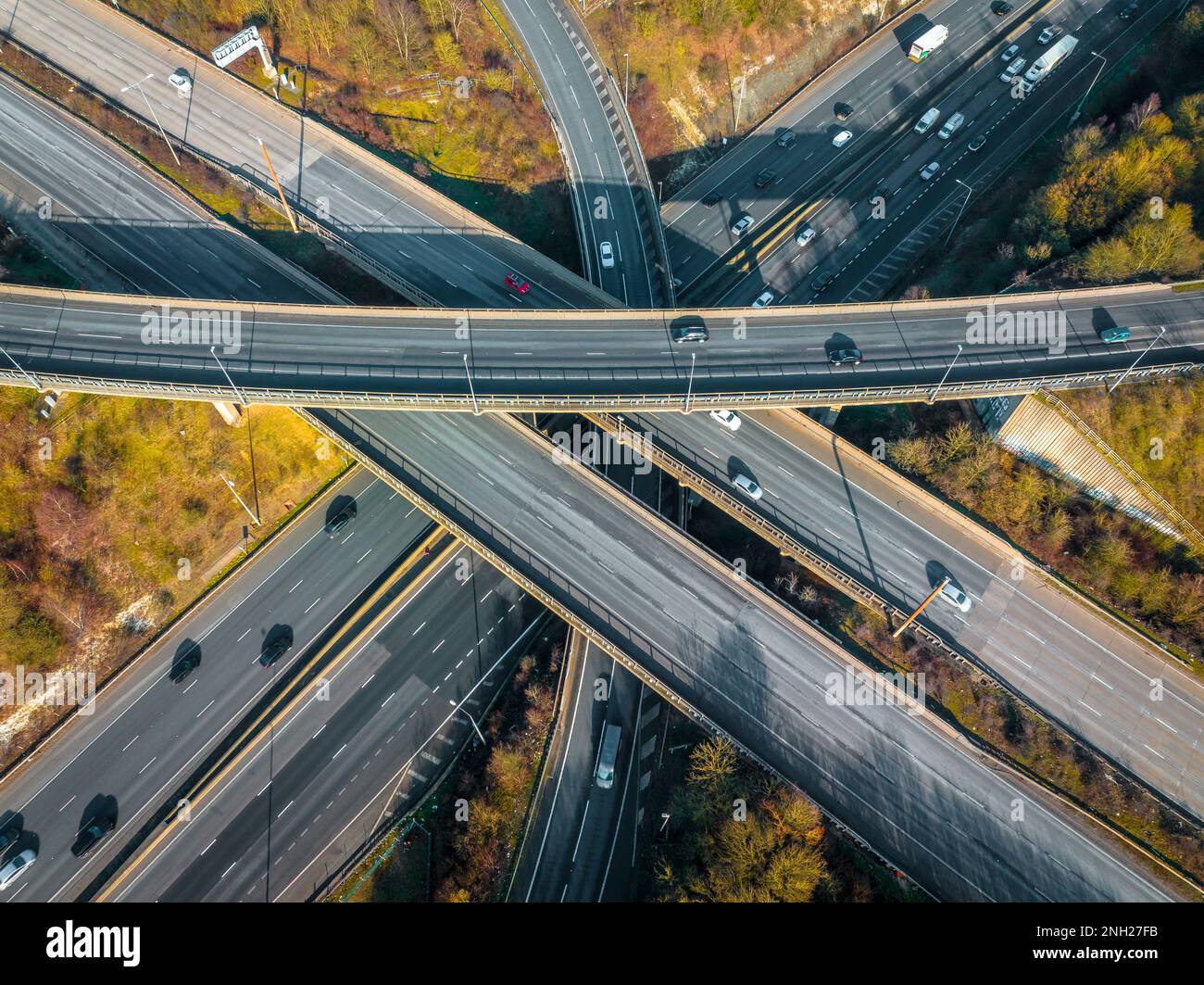 Busy Motorway Interchange Junction in the UK Stock Photo - Alamy