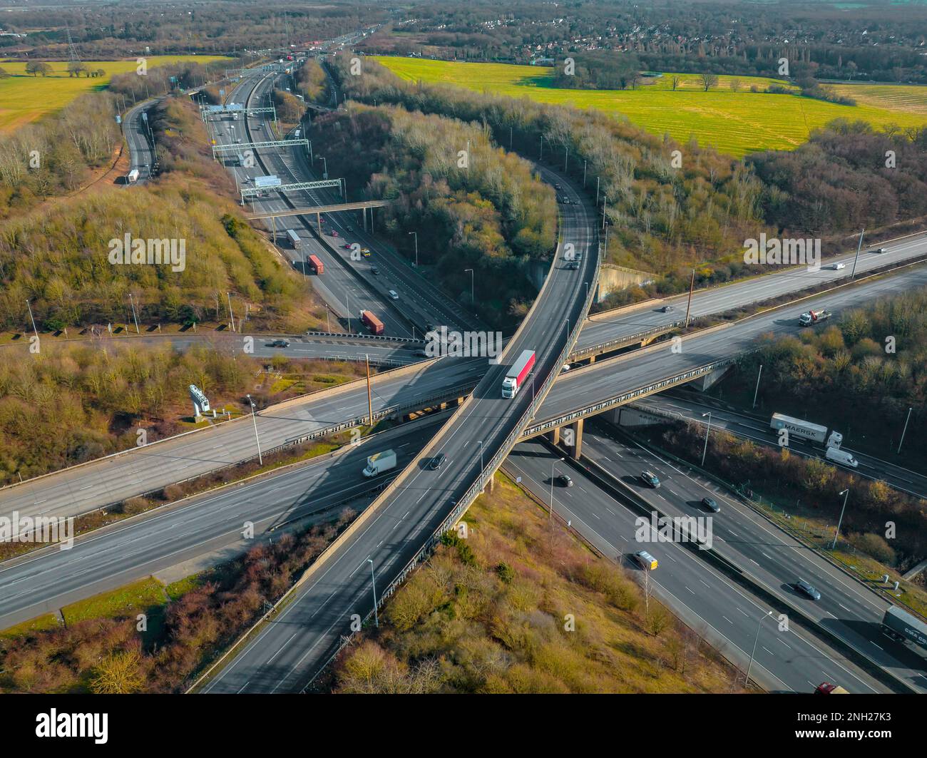 Busy Motorway Interchange Junction in the UK Stock Photo - Alamy