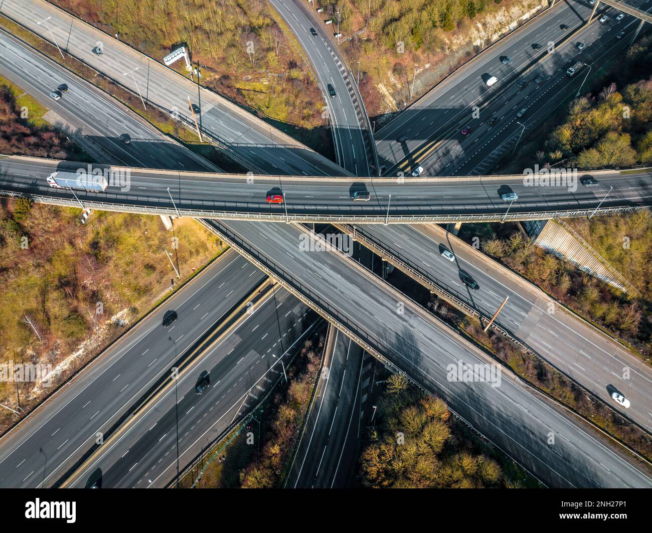 Busy Motorway Interchange Junction in the UK Stock Photo - Alamy