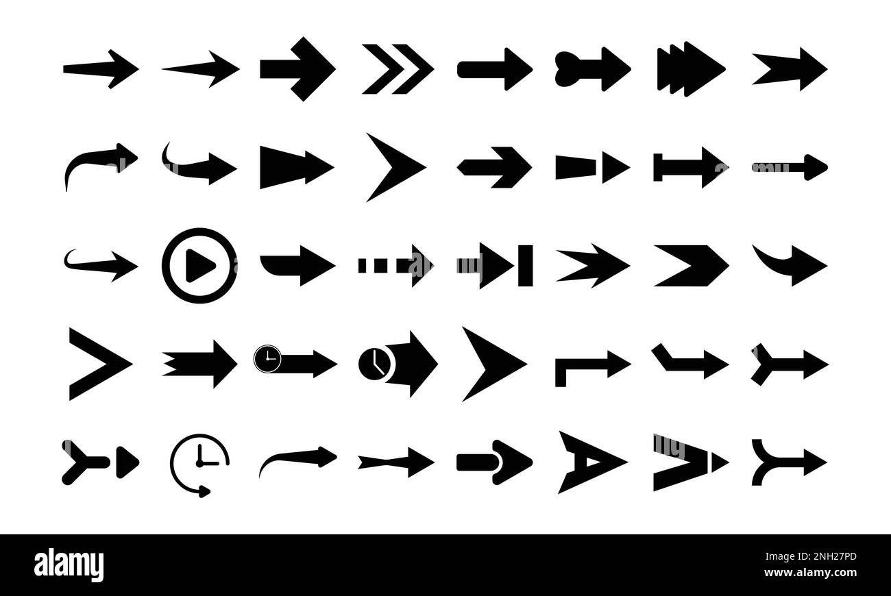 arrow key set vector, left arrow, right arrow, navigaiton, next button vector illustration Stock ...