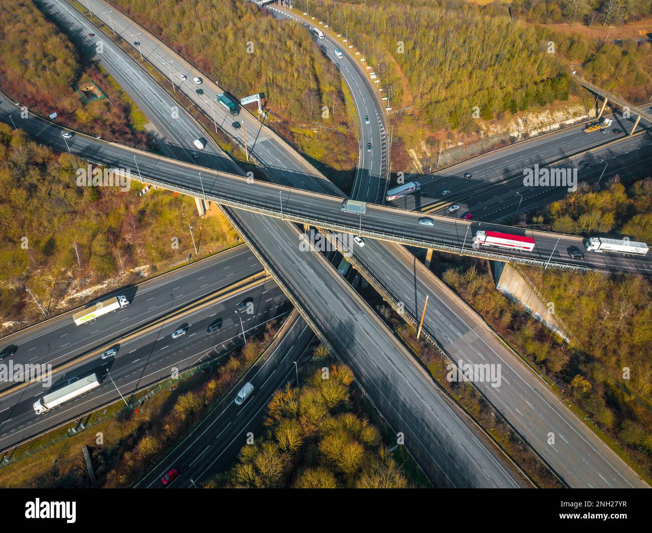 Busy Motorway Interchange Junction in the UK Stock Photo - Alamy