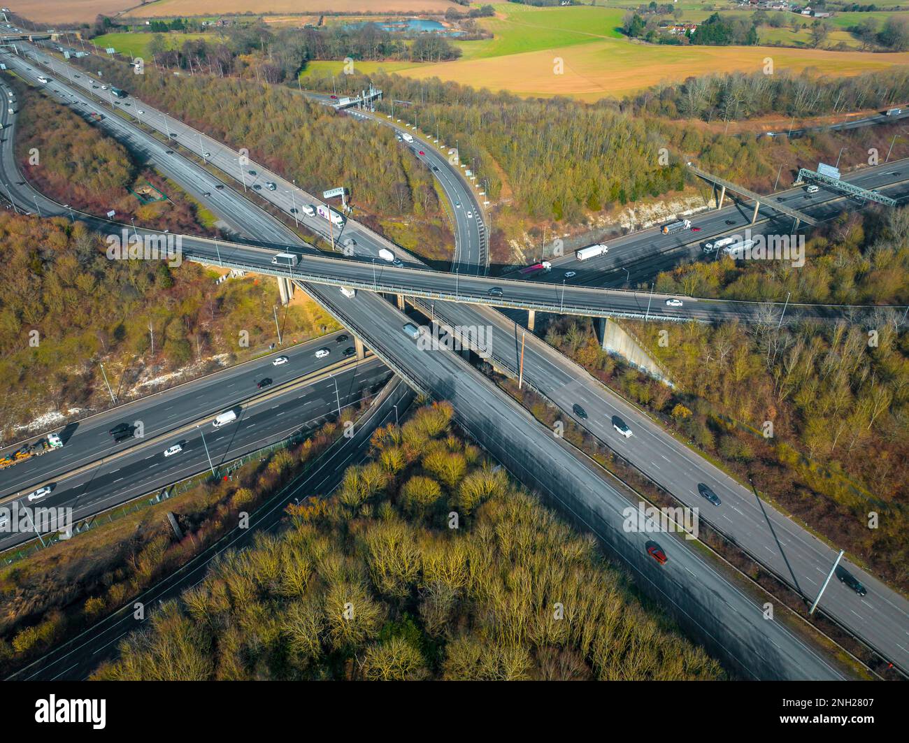 Busy Motorway Interchange Junction in the UK Stock Photo - Alamy