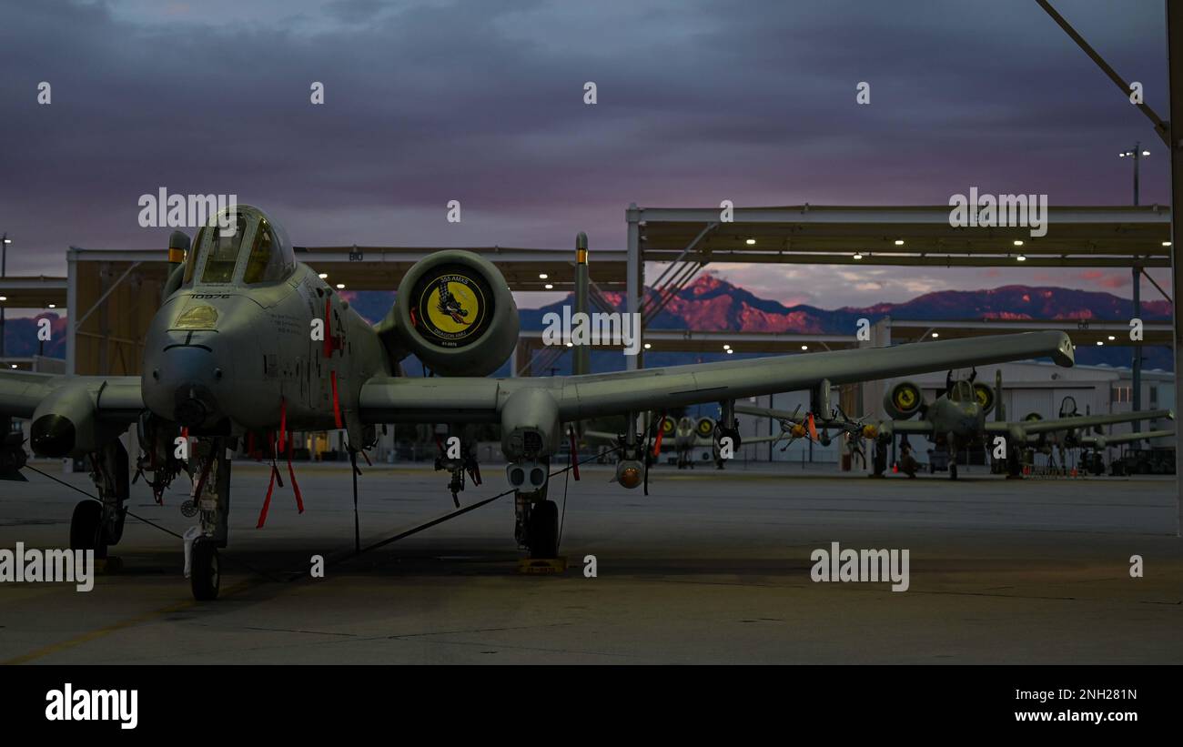 A-10 Thunderbolt IIs, assigned to the 357th Fighter Squadron, sit on ...