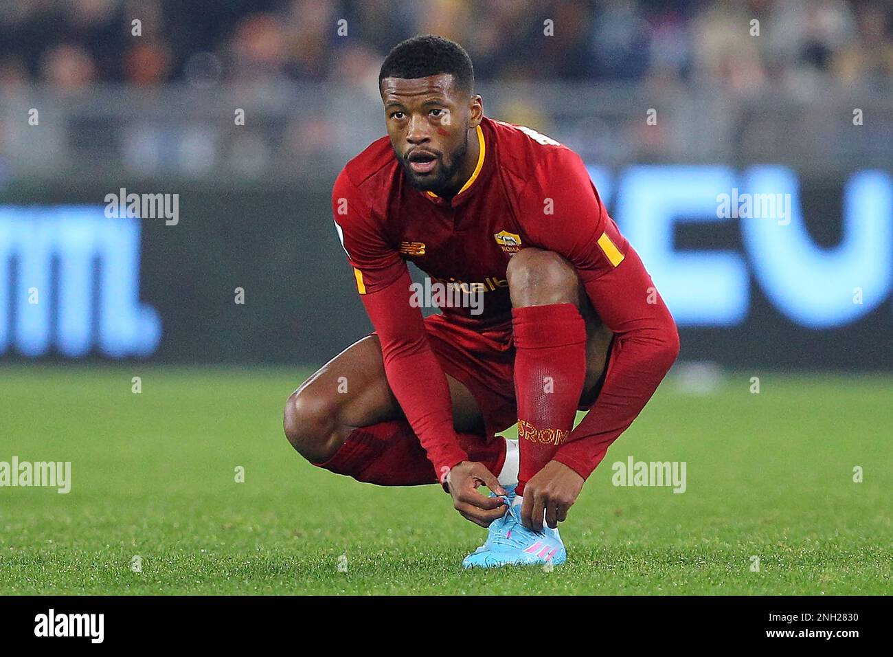 Georginio Wijnaldum of Roma looks on during the Italian championship ...