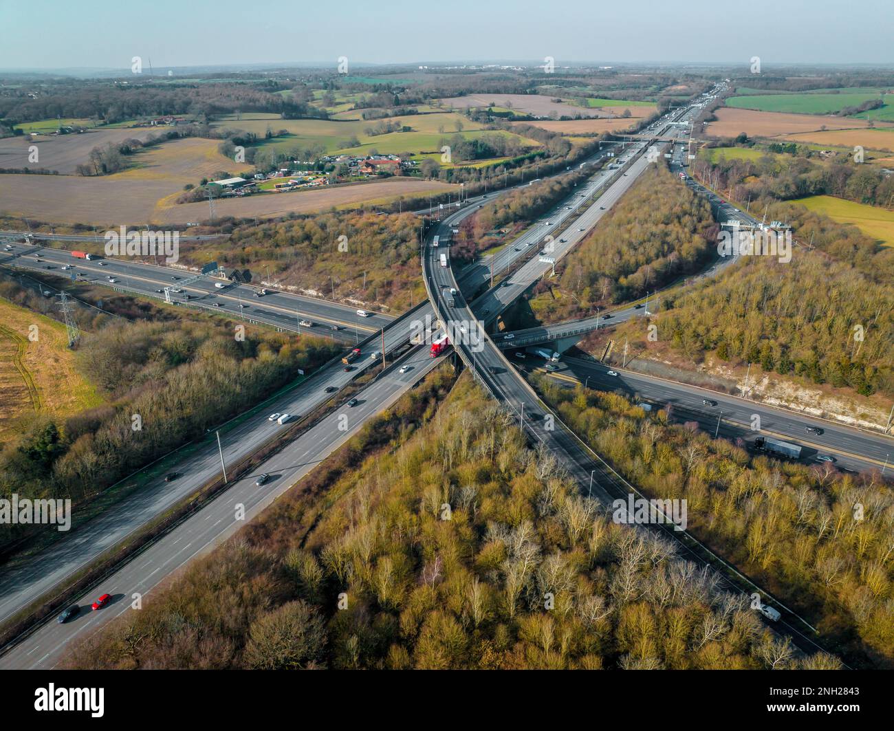 Busy Motorway Interchange Junction in the UK Stock Photo - Alamy