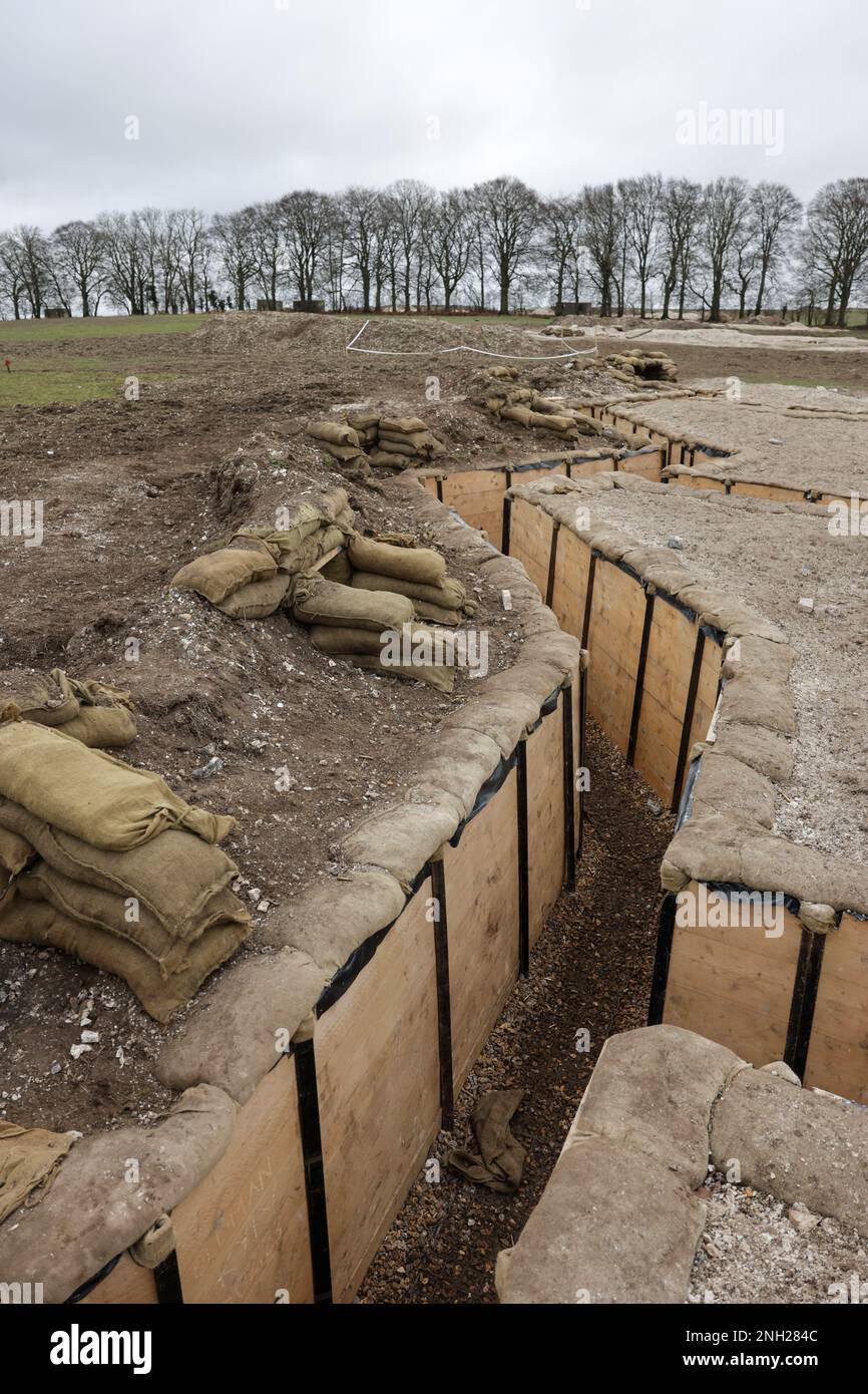 A view of a trench network used for training Ukrainian troops in ...