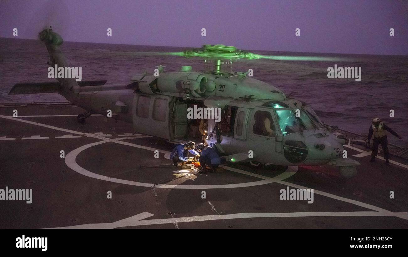 221207-N-EB711-1016 ARABIAN GULF (Dec. 7, 2022) Sailors aboard guided ...