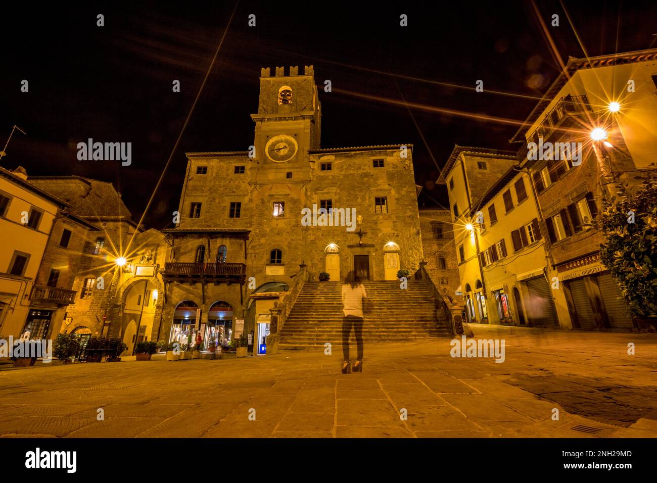Tuscany, Italy. Night long exposure photograph with ghostly female ...