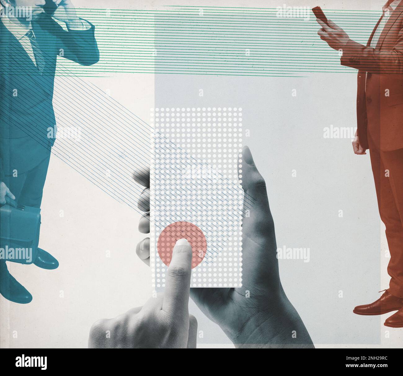 Business people using touch screen smartphones and working together ...