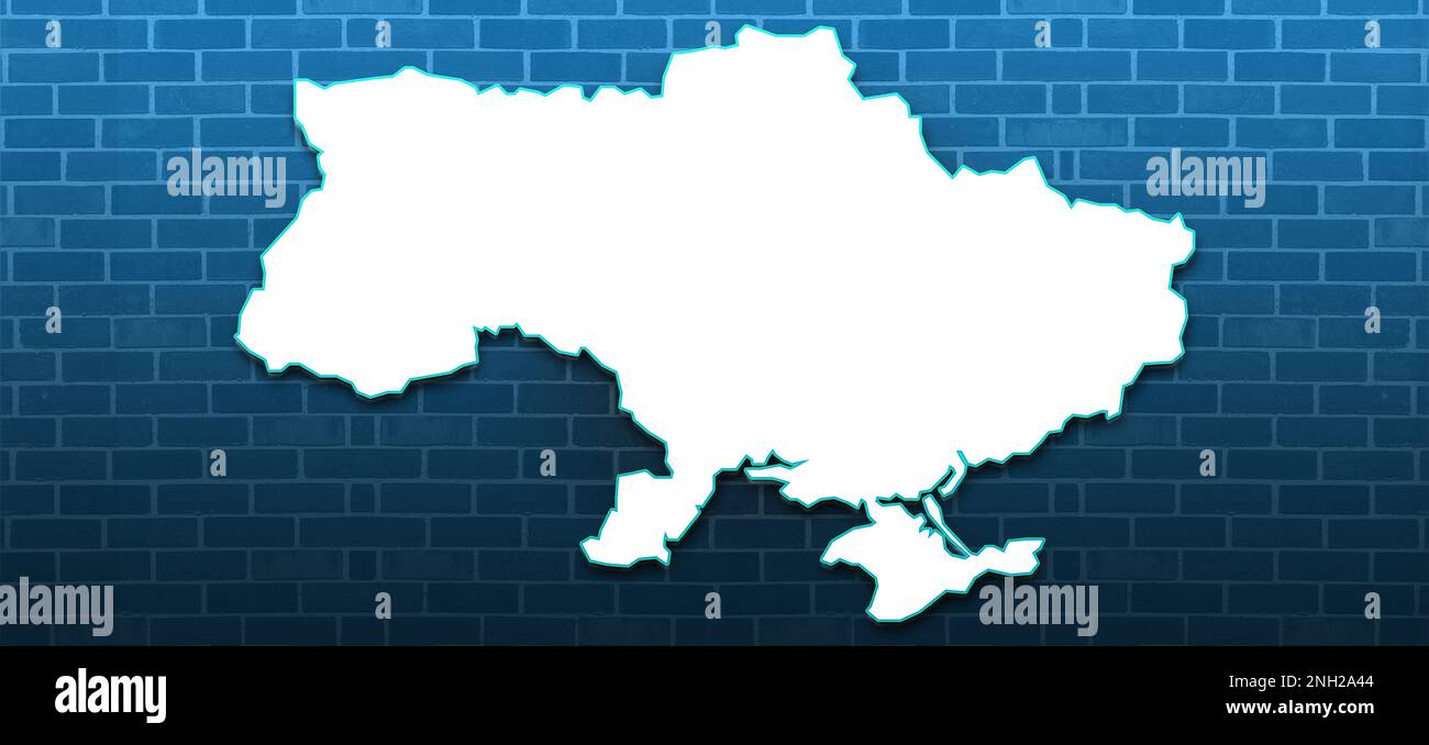 Neon Ukraine map Stock Photo - Alamy
