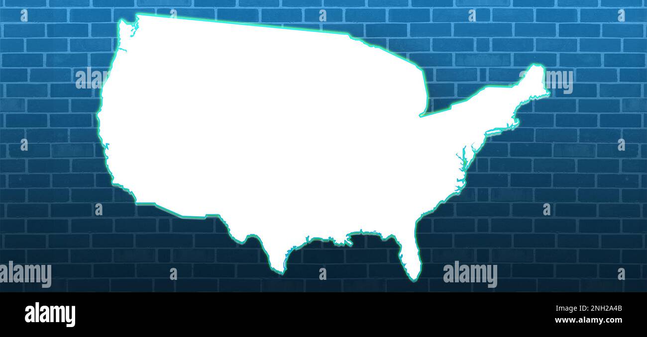 Neon US map Stock Photo - Alamy