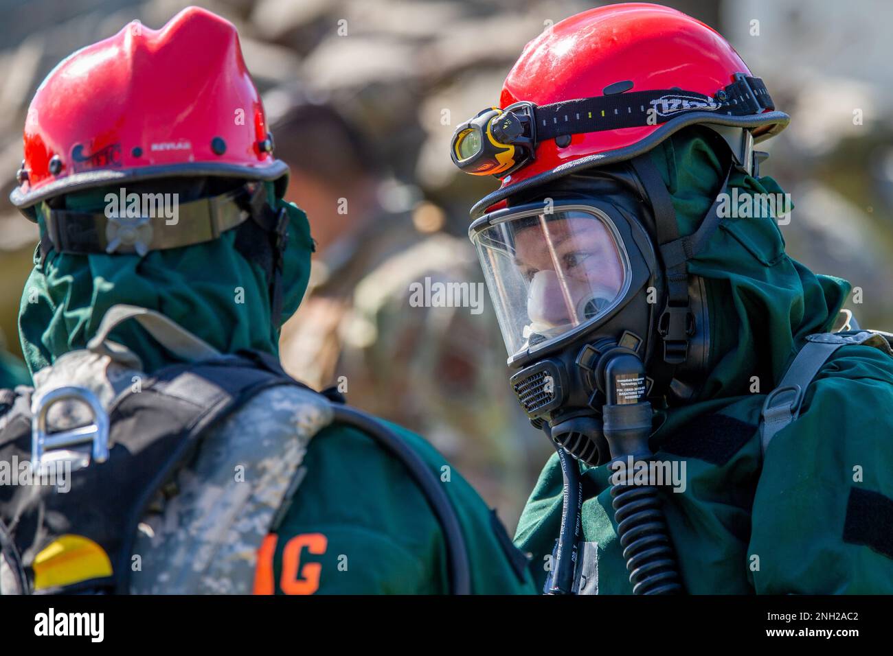 Service members assigned to the 19th Chemical, Biological, Radiological ...