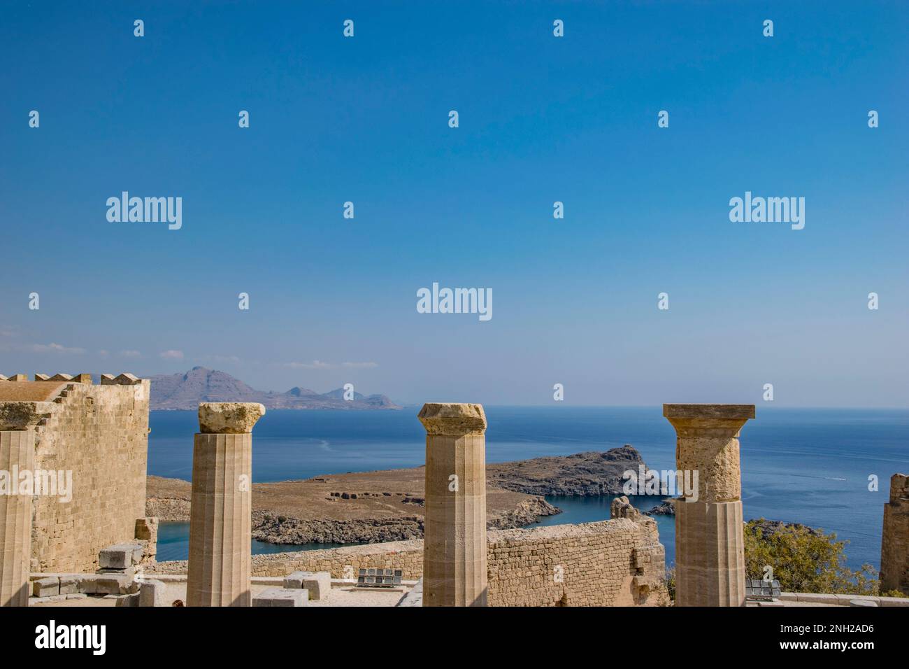 Panoramic view from the Lindos Acropolis, Rhodes Stock Photo - Alamy