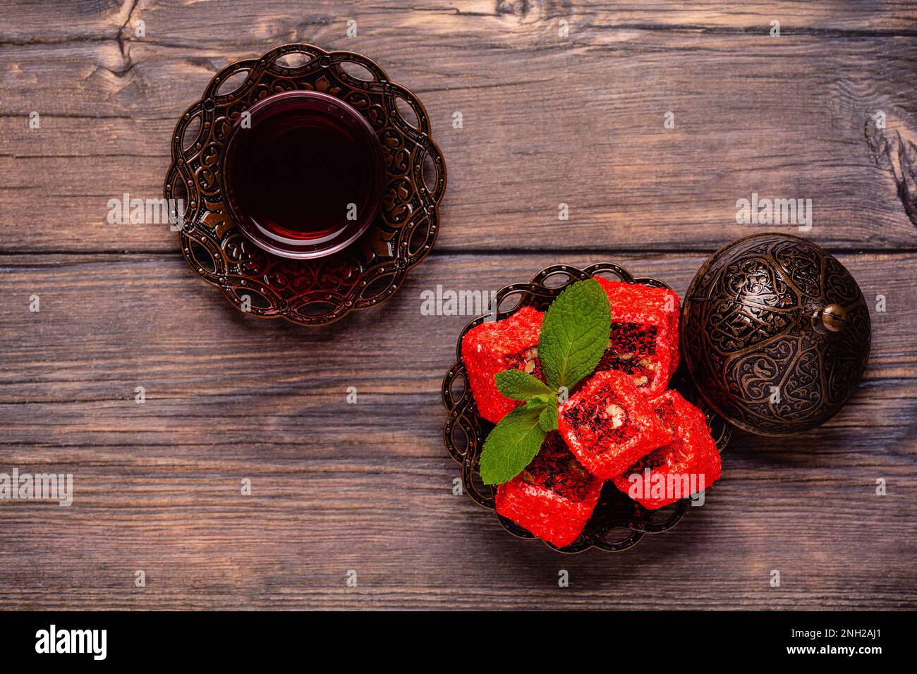 Turkish tea rahat lokum hi-res stock photography and images - Alamy