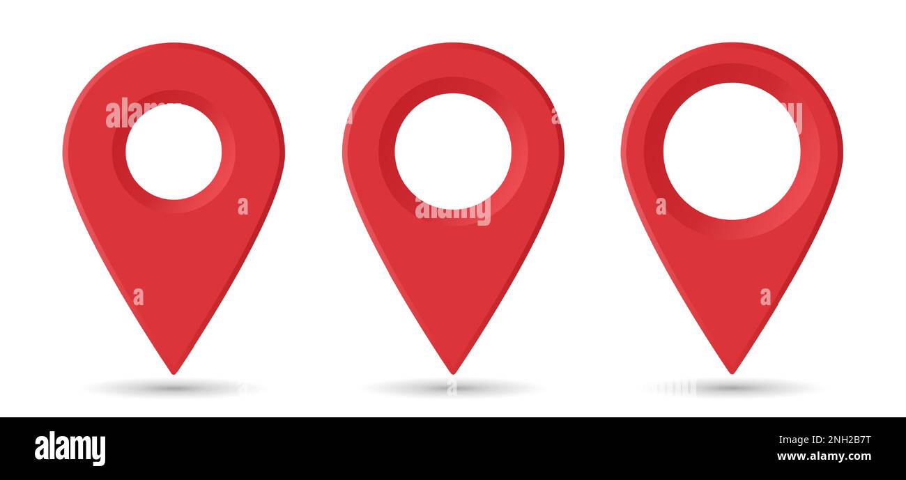 Realistic red geolocation icon Stock Vector Images - Alamy