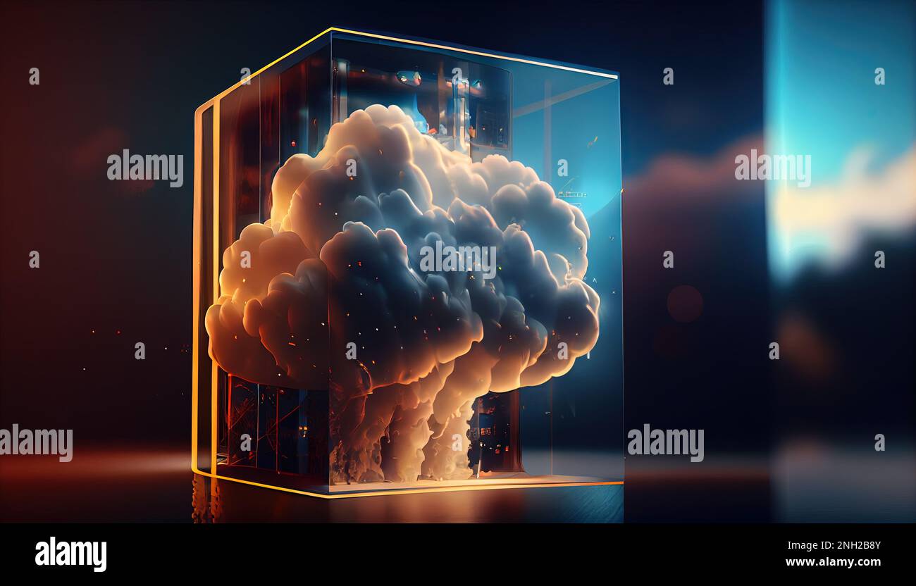 Cloud Computing Concept Server Hardware Storage With Virtual