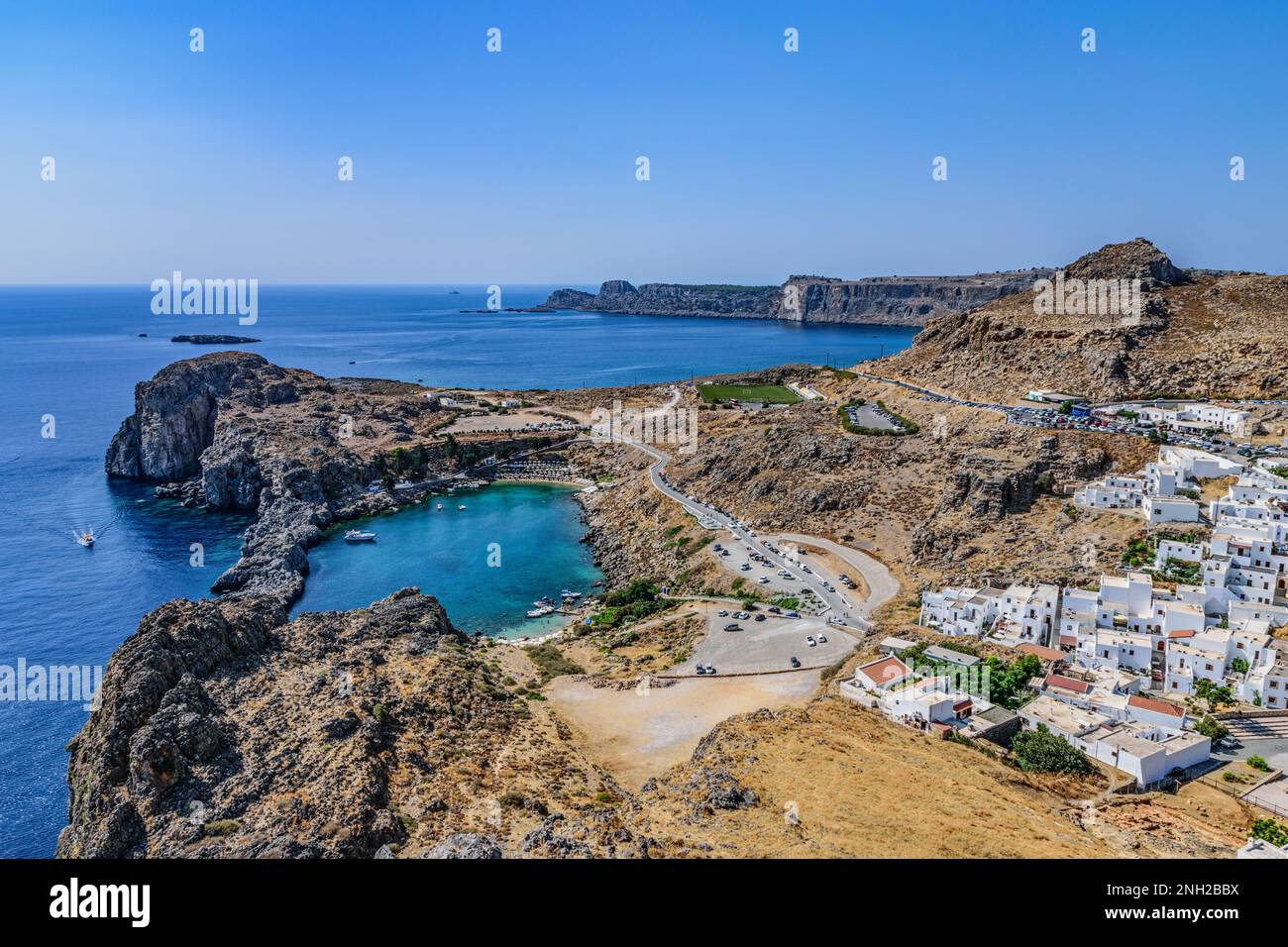 Equipped beaches lindos hi-res stock photography and images - Alamy