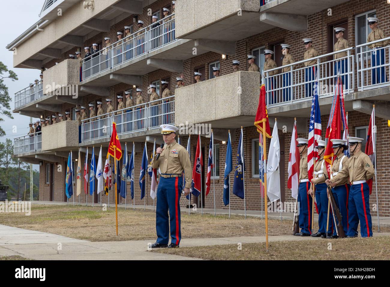 U.S. Marine Corps Lt. Col. Harold J. Everhart, the outgoing commanding ...