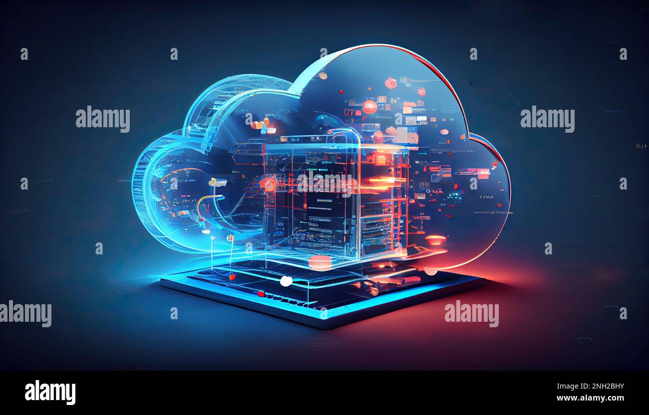 Cloud Computing Concept Server Hardware Storage With Virtual