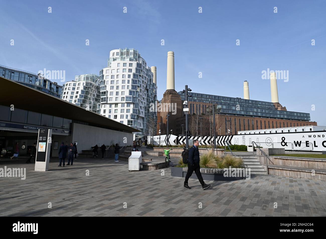 Battersea Power Station Underground Station by new build apartments ...