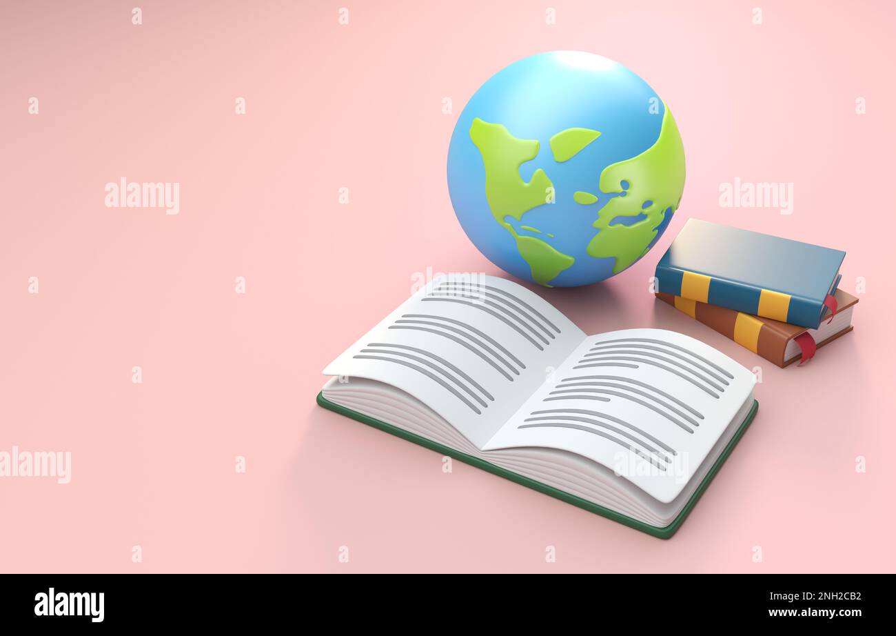 World Book Day. 3D Illustration Stock Photo - Alamy