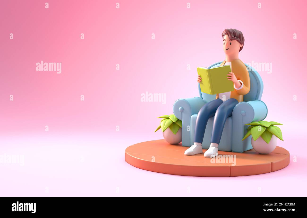 3d man reading book concept hi-res stock photography and images - Alamy