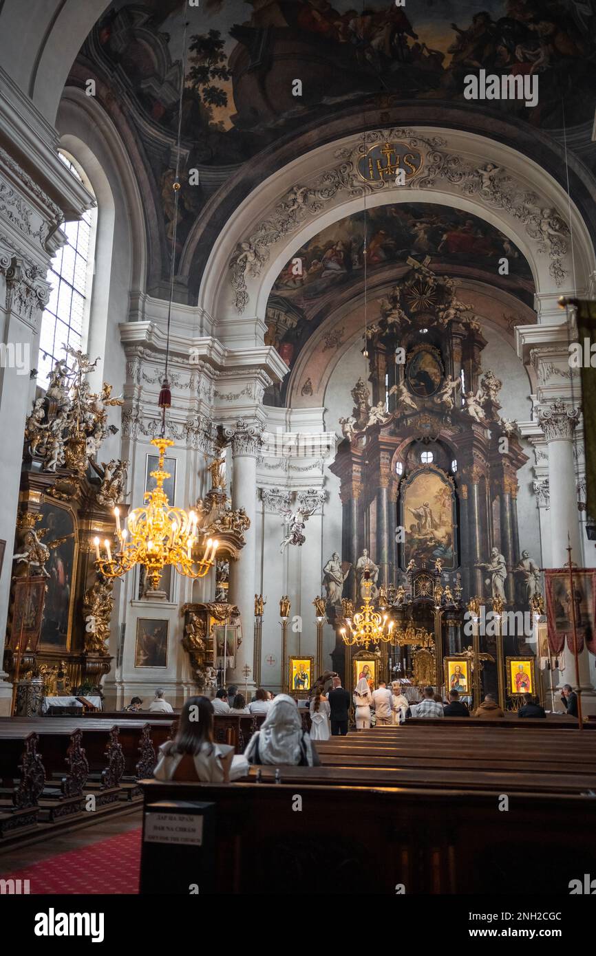 Prague, Czech republic - October 8, 2022: Interior of church Cathedral ...