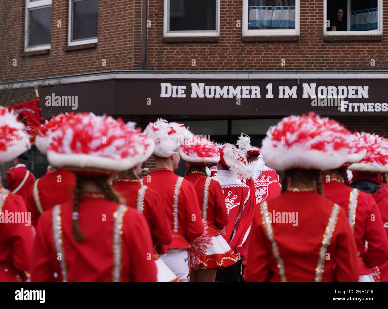 Marne, Germany. 20th Feb, 2023. The guard and members of the Marner ...