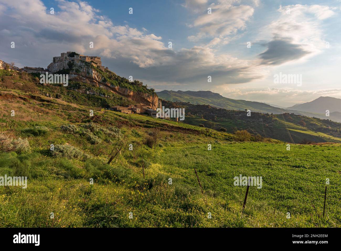 Panoramic view of the Caccamo castle, Sicily Stock Photo - Alamy