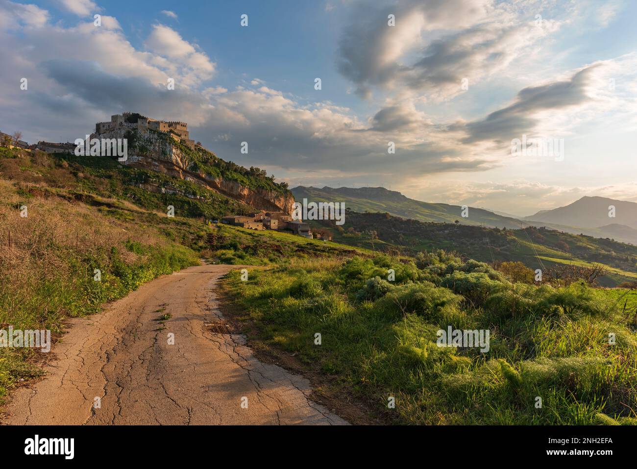Panoramic view of the Caccamo castle, Sicily Stock Photo - Alamy