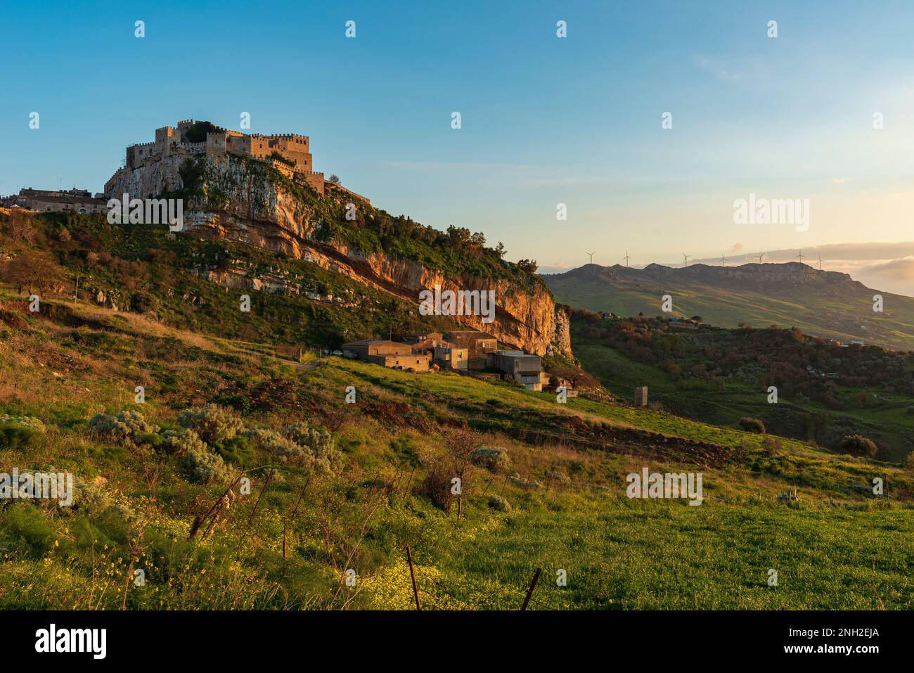 Panoramic view of the Caccamo castle, Sicily Stock Photo - Alamy