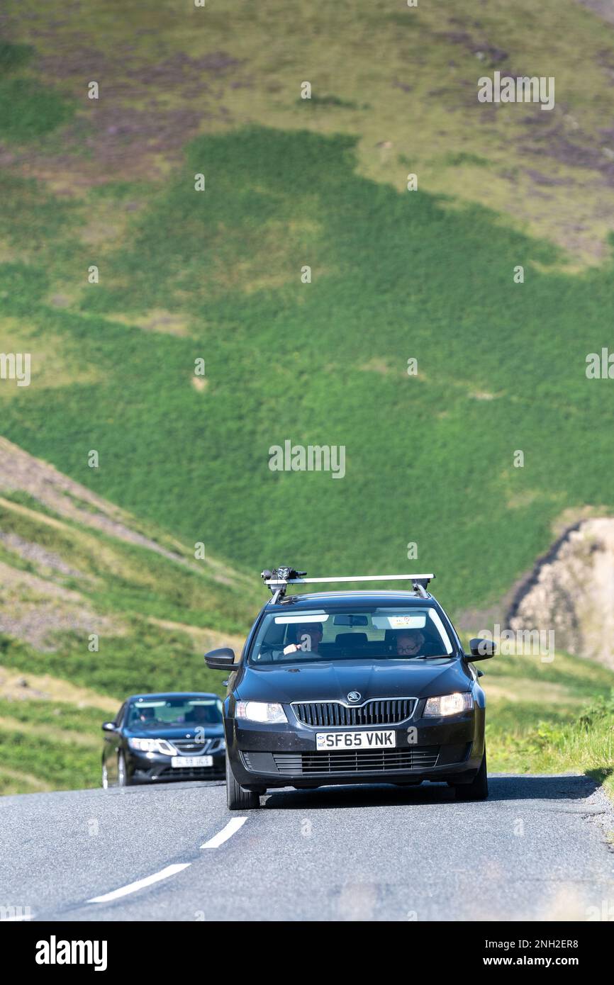 Traffic coming down the A708 near the Grey Mares Tail waterfall part of ...