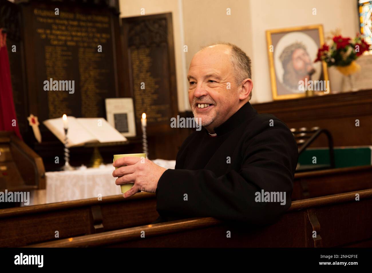 Anglican Vicar in a church. Oldham. Manchester. United Kingdom Stock ...