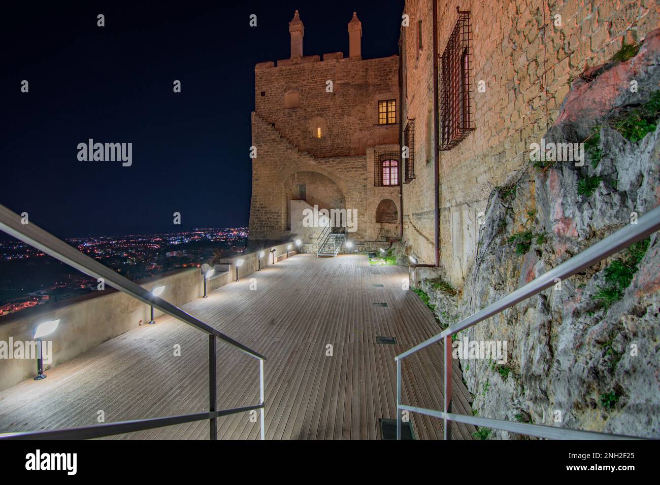 Night view of La Grua-Talamanca castle, Carini Stock Photo - Alamy