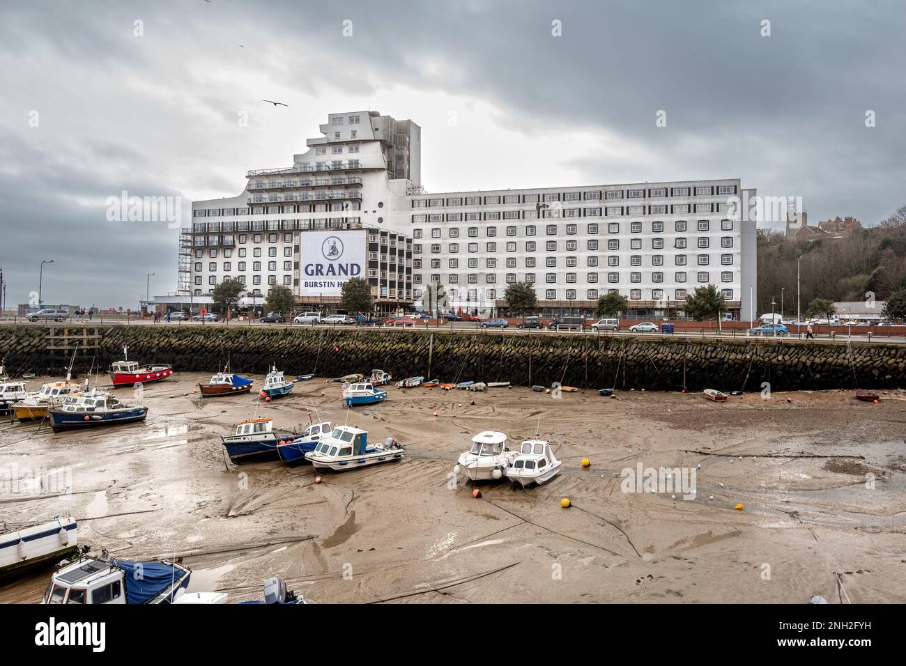 Folkestone, February 18th 2023: The Grand Burstin Hotel Stock Photo - Alamy