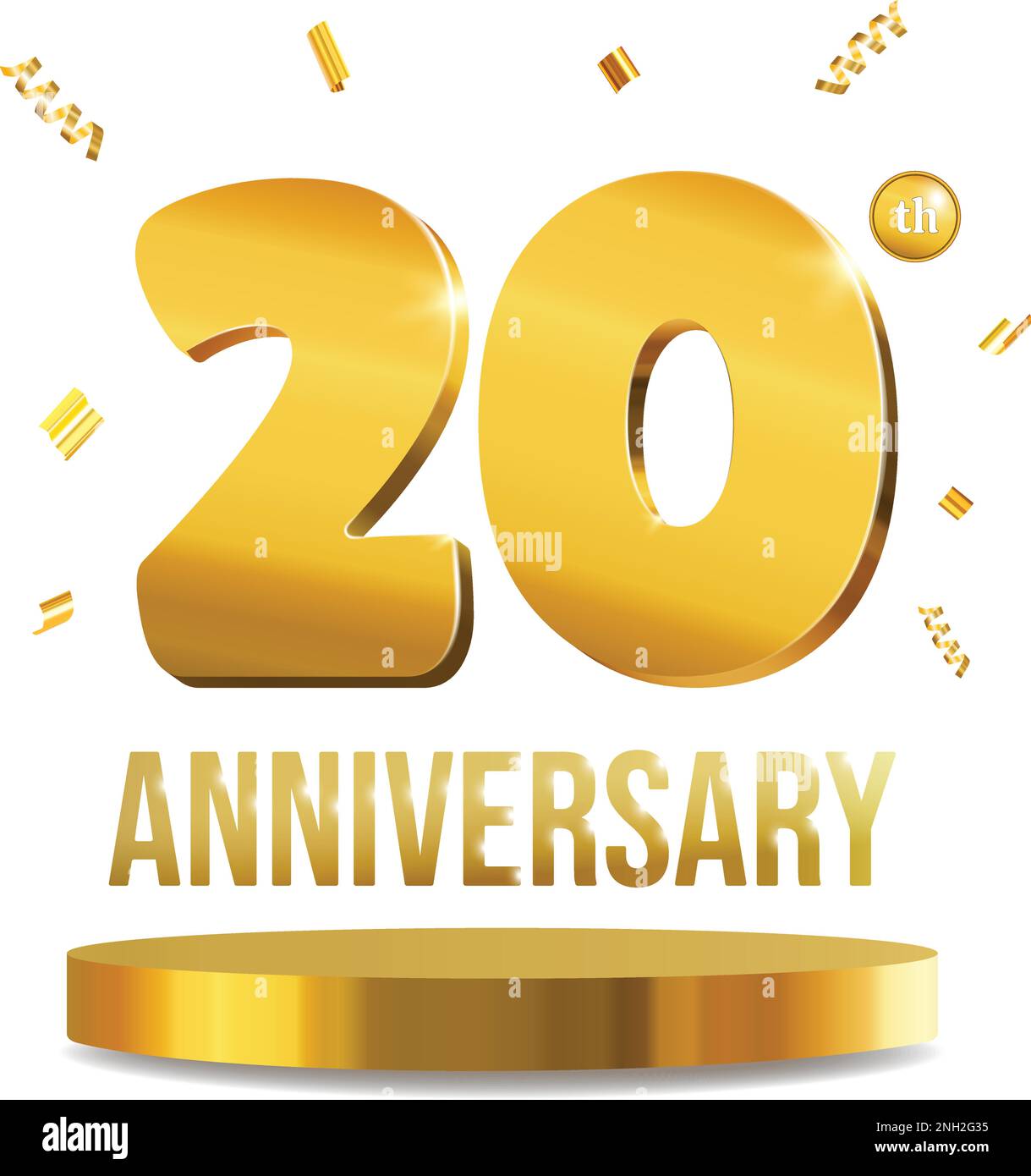 Anniversary celebration 3D numbers golden composition 20 years ...