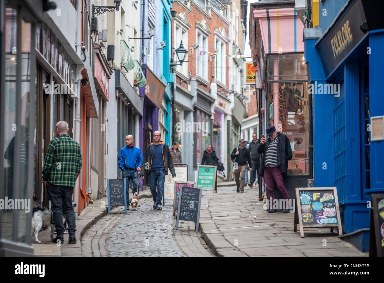 Folkestone, February 18th 2023: The Old High Street in Folkestone Stock ...