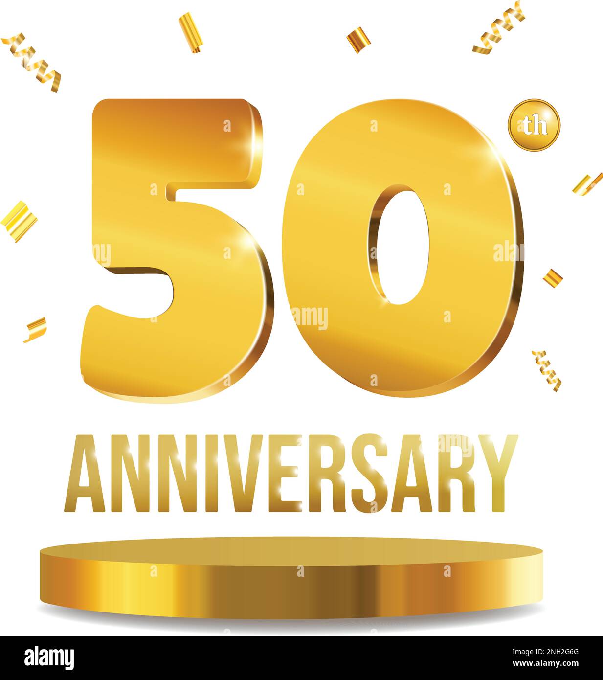 Anniversary celebration 3D numbers golden composition 50 years ...