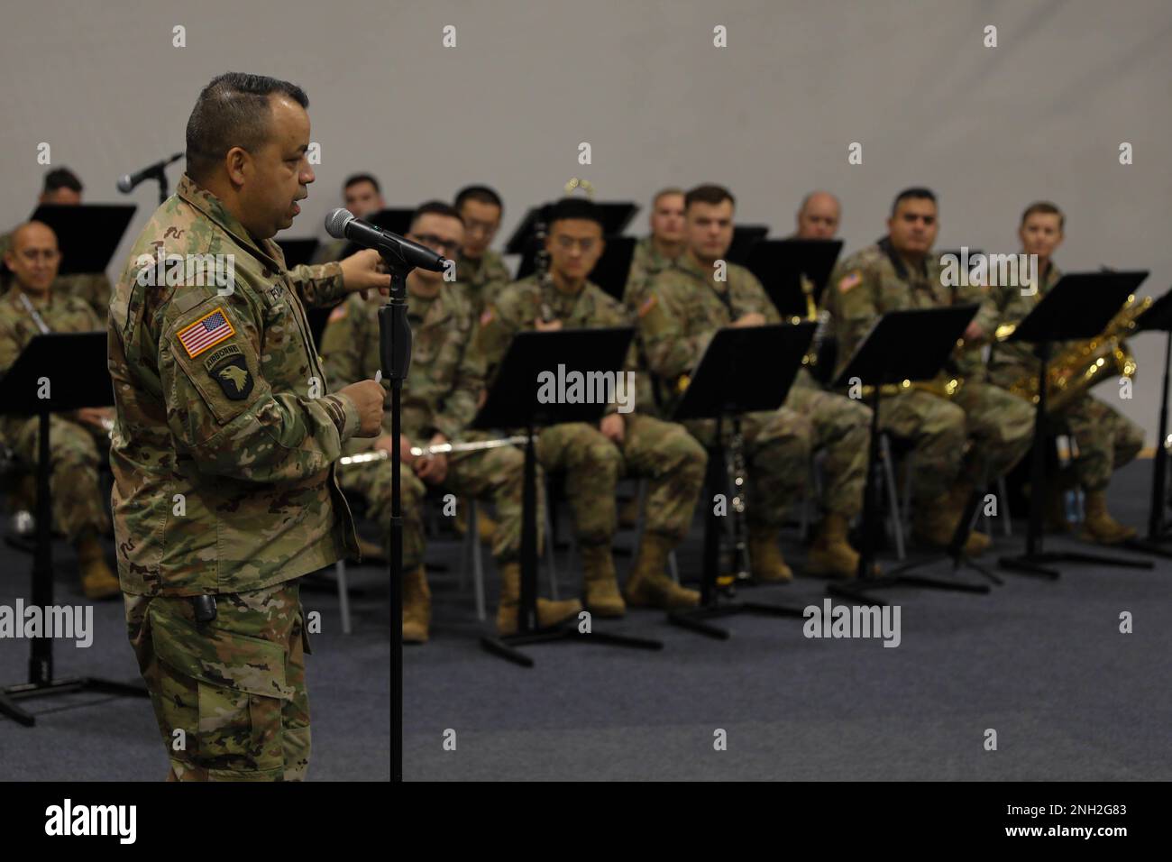 U.S. Army Area Support Group commander, Col. Jorge Fonseca, introduces ...